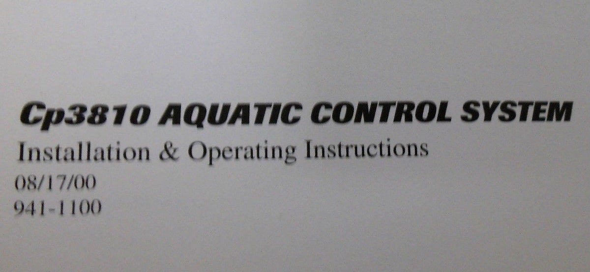 Compool CP3810 Aquatic Control System Original Owners Manual Installat ...